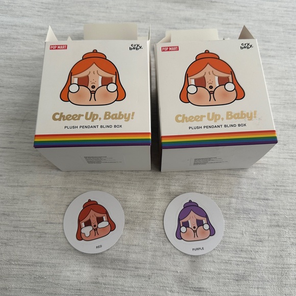 pop mart | Other | Pop Mart Cry Baby Keychain Plush Red And Purple ...